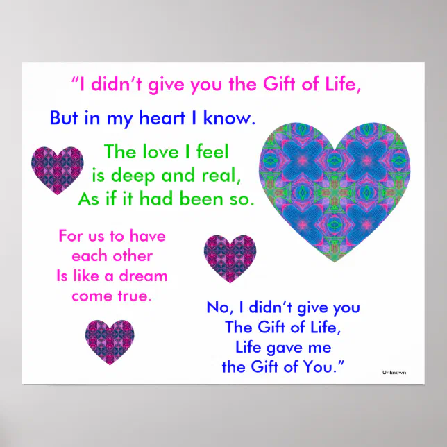 A07c Gift of Life Poster - Version 2 | Zazzle