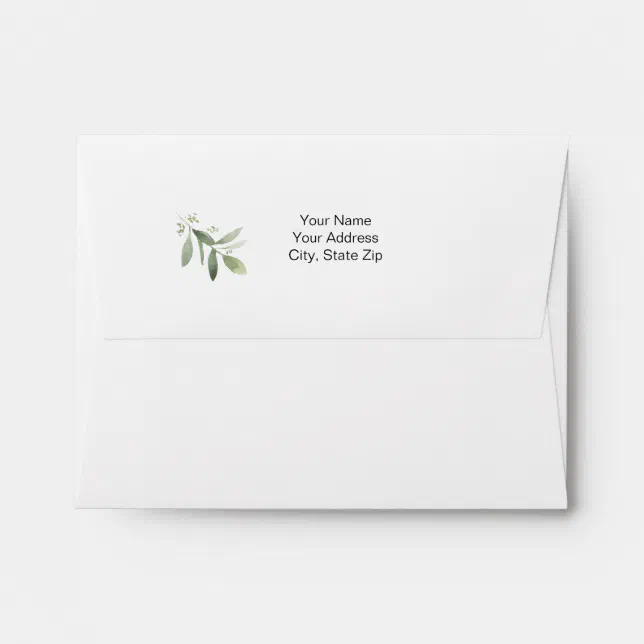 A2 Envelope RSVP Size Greenery Envelope | Zazzle