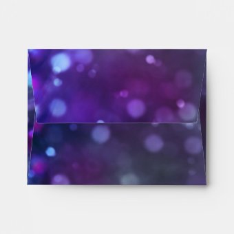A2 RSVP Blue Purple Color Bokeh Gold Glitter Star Envelope | Zazzle