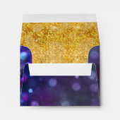 A2 RSVP Blue Purple Color Bokeh Gold Glitter Star Envelope | Zazzle