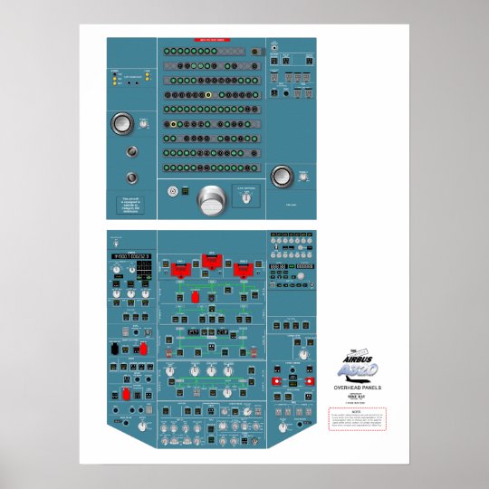A320 Overhead Panel Poster | Zazzle.com