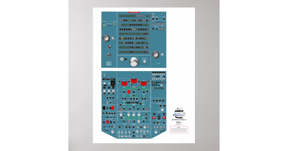 A320 Overhead Panel Poster | Zazzle