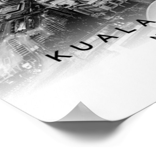 A3 Kuala Lumpur Malaysia Coordinates Poster | Zazzle