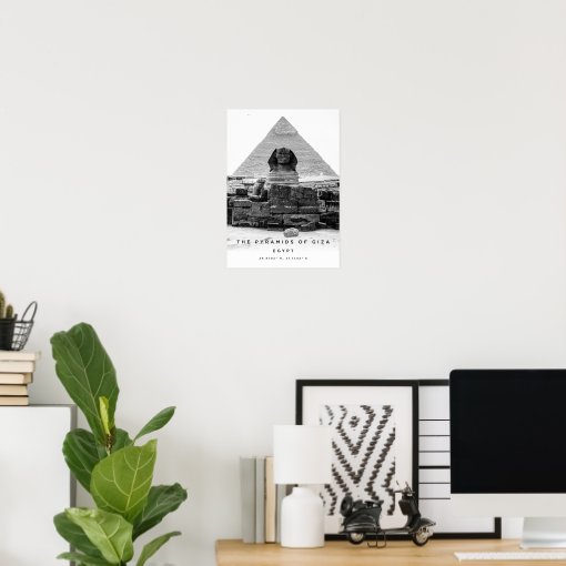A3 Pyramids Of Giza Egypt Coordinates Poster | Zazzle