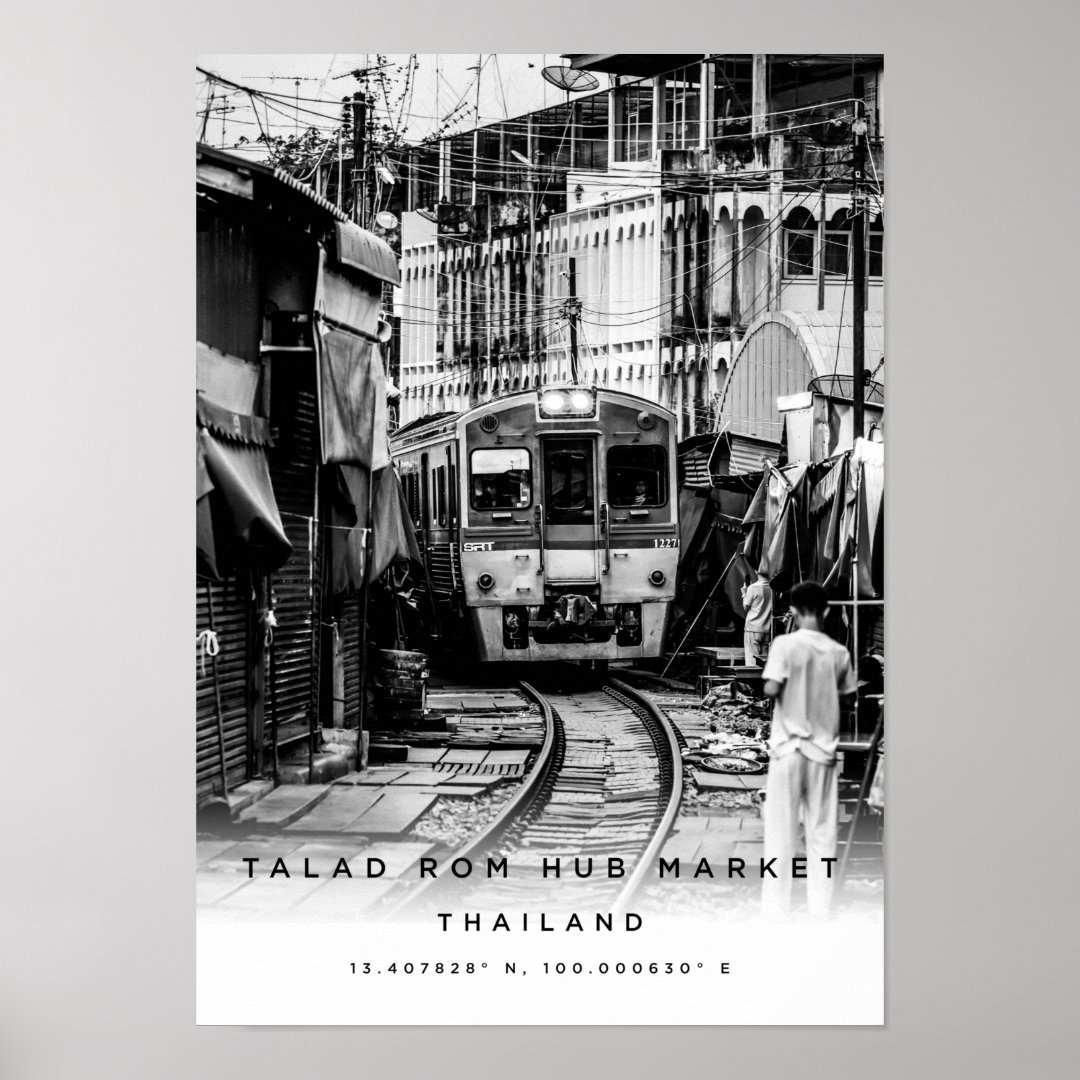 A3 Talad Rom Hub Market Thailand Poster | Zazzle