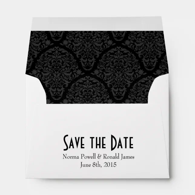 A6 4x6 Black White Save the Date Envelopes | Zazzle