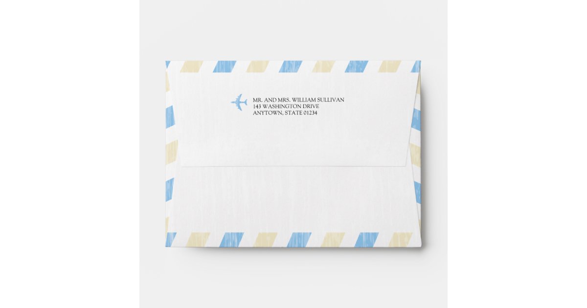 A6 - Airmail with return address Envelope | Zazzle