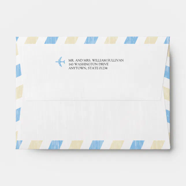 A6 - Airmail with return address Envelope | Zazzle