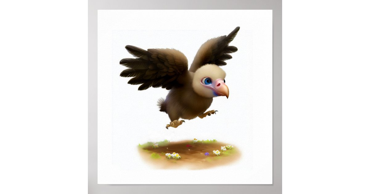A 3D Rendered Watercolor Image of a Condor Poster | Zazzle