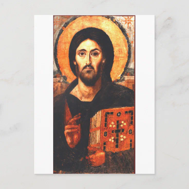 A 6th century icon of Jesus Postcard | Zazzle