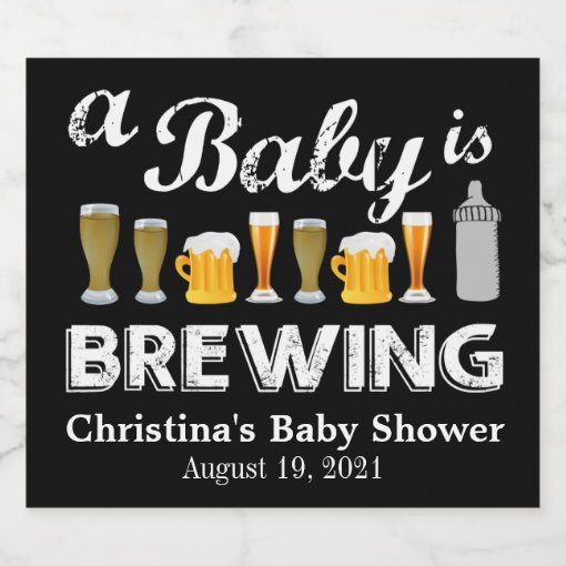 A Baby is Brewing Baby Shower Beer Bottle Label | Zazzle