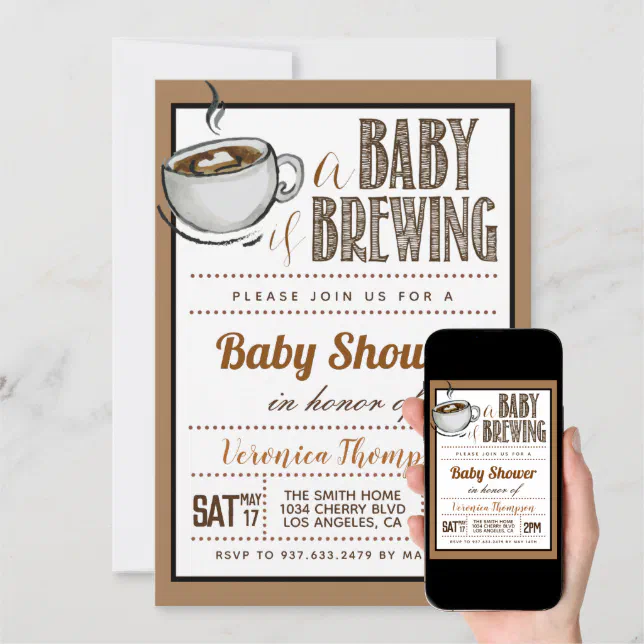 A Baby is Brewing Coffee Baby Shower Invitation | Zazzle