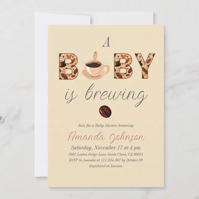 A Baby is Brewing Coffee Baby Shower Invitation | Zazzle