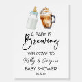 A Baby Is Brewing Coffee Baby Shower Welcome Sign | Zazzle