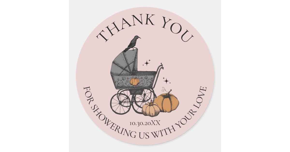 A Baby is Brewing Fall Baby Shower Thank You Classic Round Sticker | Zazzle