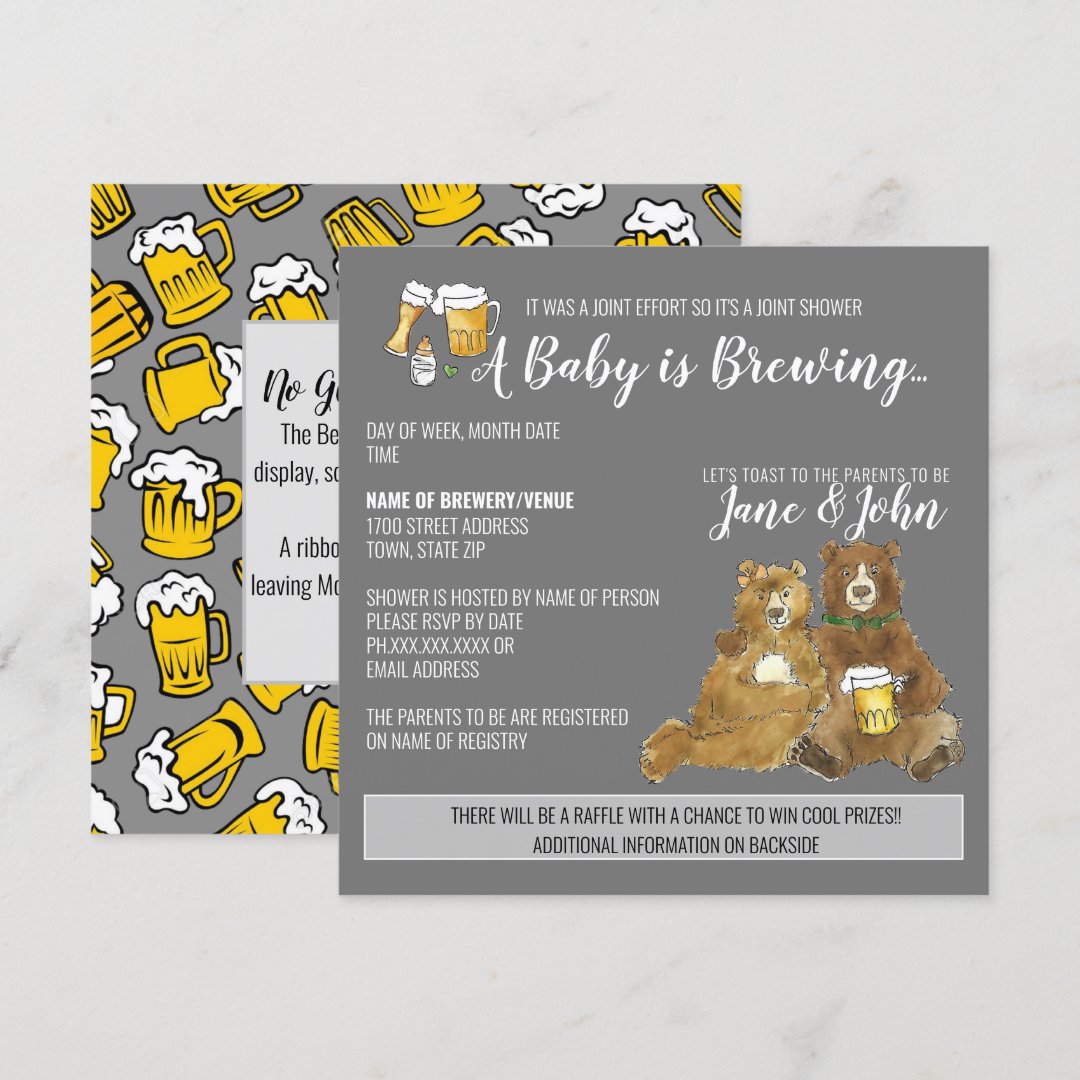 A Baby is Brewing - Joint Baby Shower Invitation | Zazzle