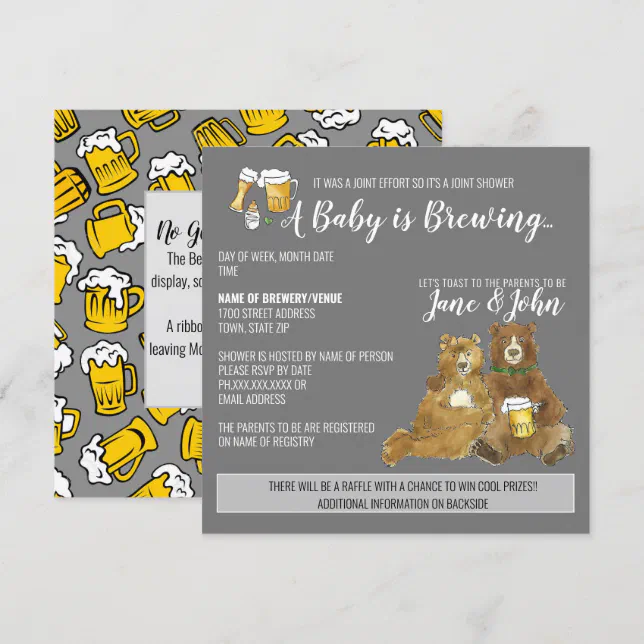 A Baby is Brewing - Joint Baby Shower Invitation | Zazzle