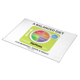A Balanced Diet For Morning, Noon & Night MyPlate Cloth Placemat | Zazzle
