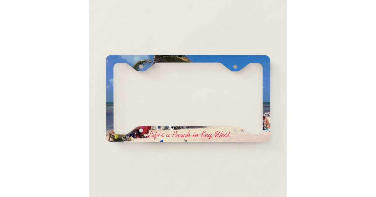 A Beach in Key West License Plate Frame | Zazzle