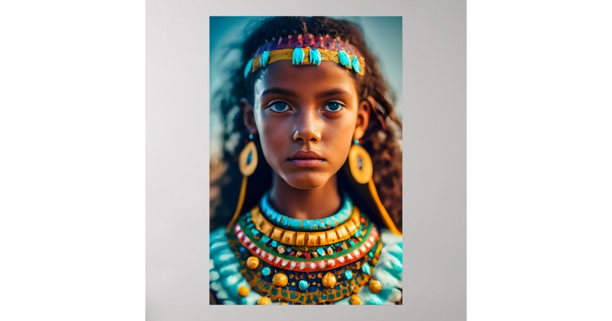 A beautiful girl from the Inca tribes Poster | Zazzle