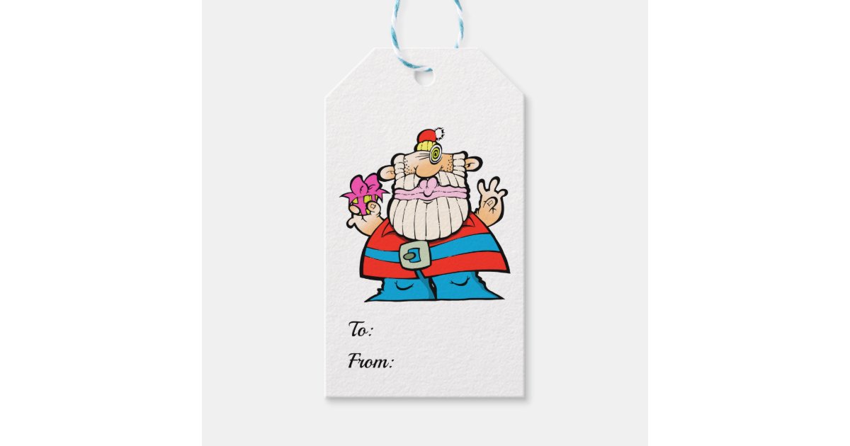 A Big, Giant, Merry Christmas Santa Gift Tag | Zazzle
