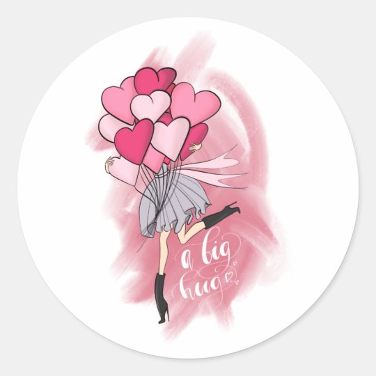 A Big Hugs Classic Round Sticker | Zazzle.com
