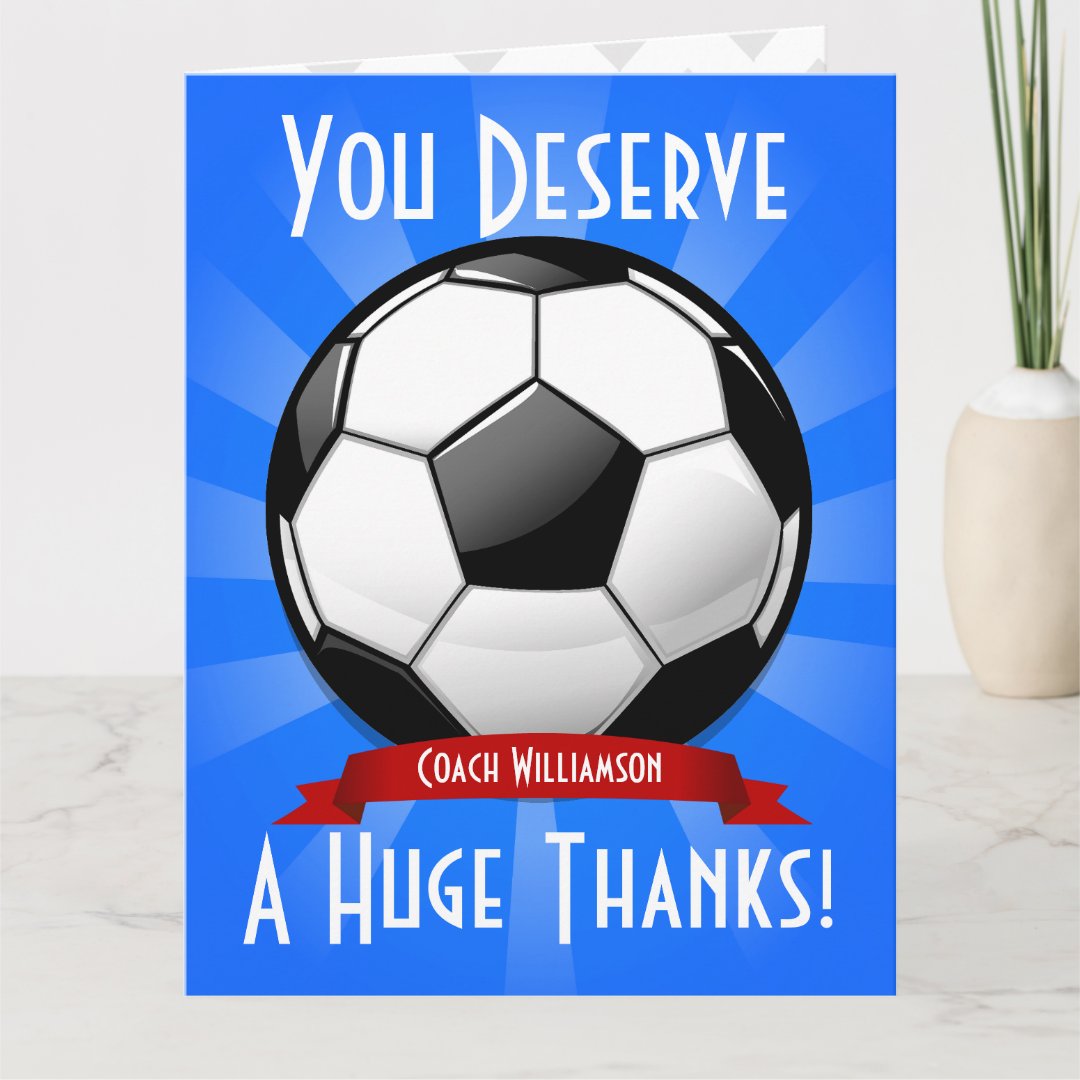 A Big Soccer Ball Giant Thank You Card | Zazzle
