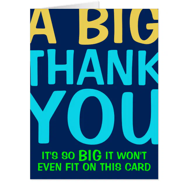 A Big Thank You Card | Zazzle