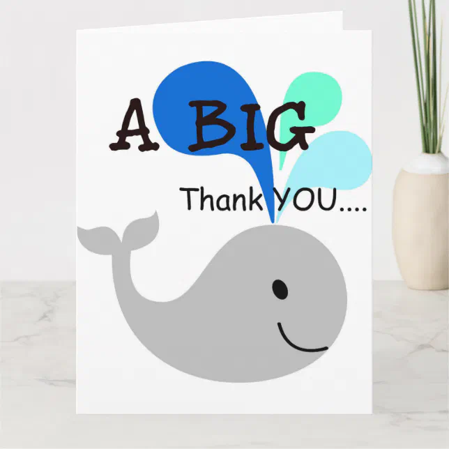 A Big Thank YOU Whale Card | Zazzle