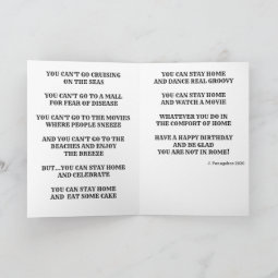 A Birthday Greeting in the Era of the Corona Virus Card | Zazzle