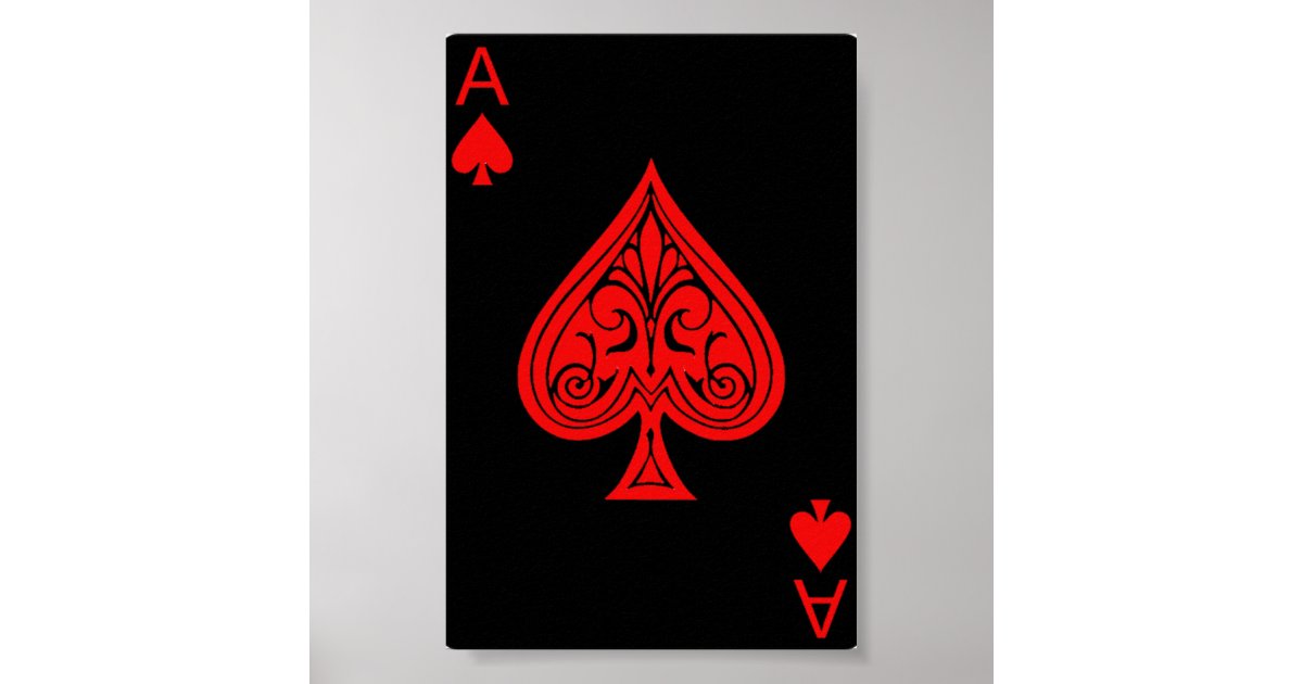 A Black And Red Ace Of Spades Poster Zazzle
