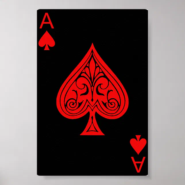 A Black and red Ace of Spades. Poster | Zazzle