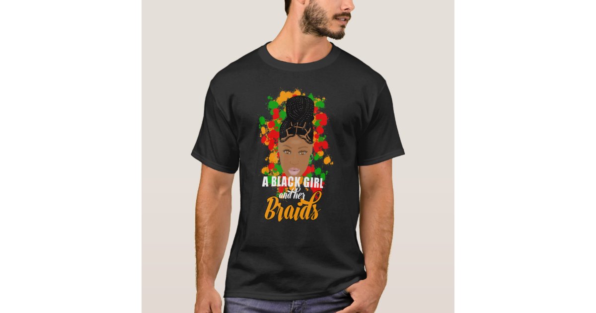 A Black Girl and Her Braids Meme Box Braids Bun Ha T-Shirt | Zazzle