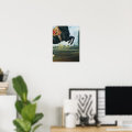 A black horse performing the Courbette Poster | Zazzle
