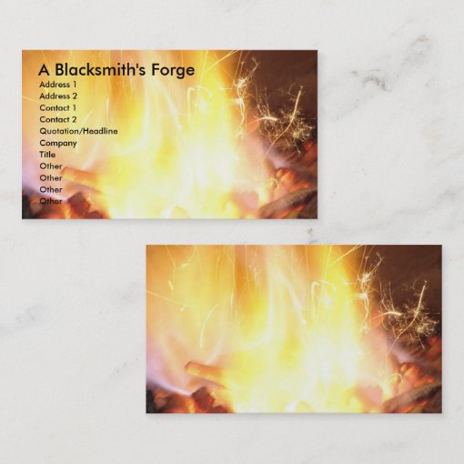 A Blacksmith's Forge Business Card | Zazzle