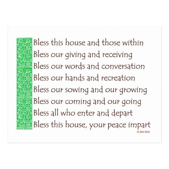 A blessing for a new home postcard | Zazzle.com
