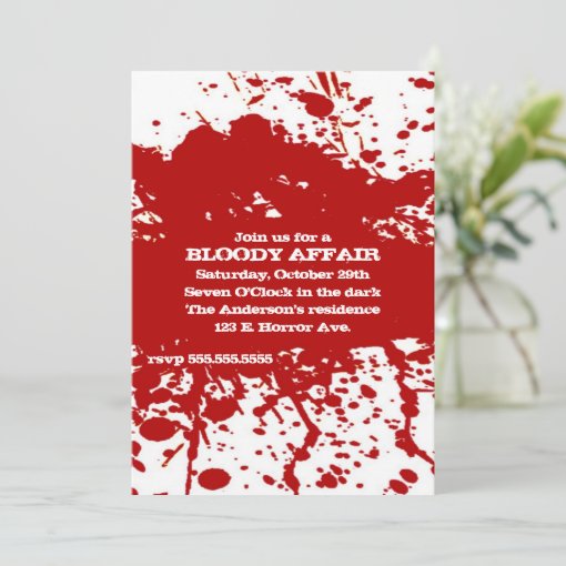 A Bloody Affair Halloween Invitation | Zazzle