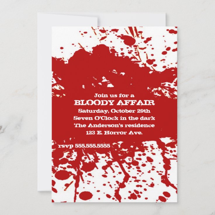 A Bloody Affair Halloween Invitation | Zazzle