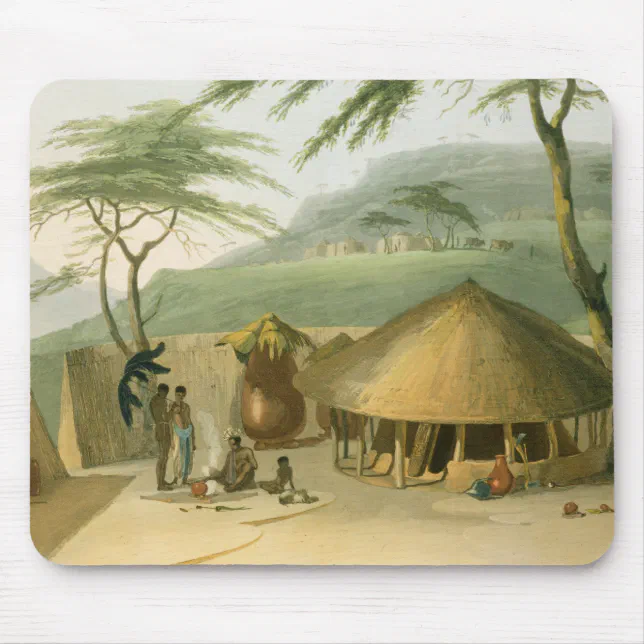 A Boosh-Wannah Hut, plate 7 from 'African Scenery Mouse Pad | Zazzle