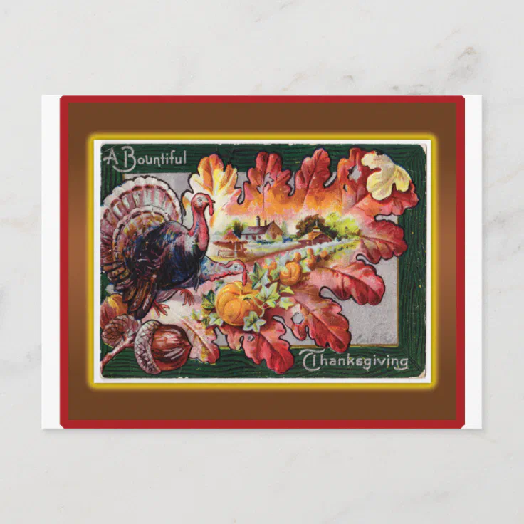 A Bountiful Thanksgiving Holiday Postcard | Zazzle