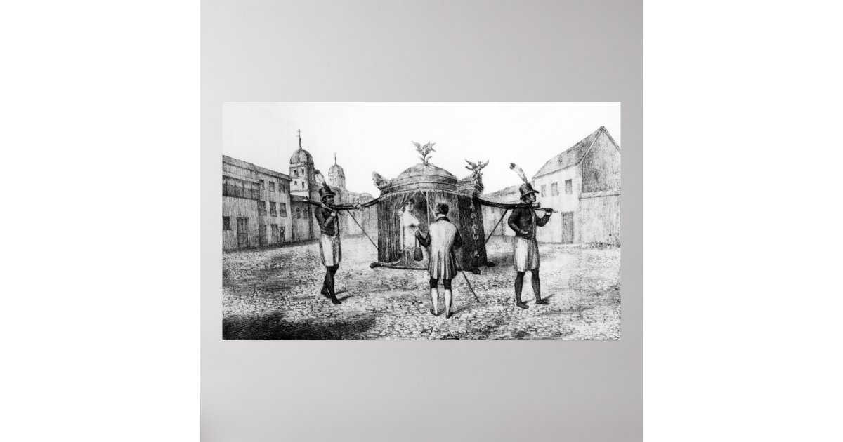 A Brazilian Sedan Chair and a Person Begging Poster | Zazzle
