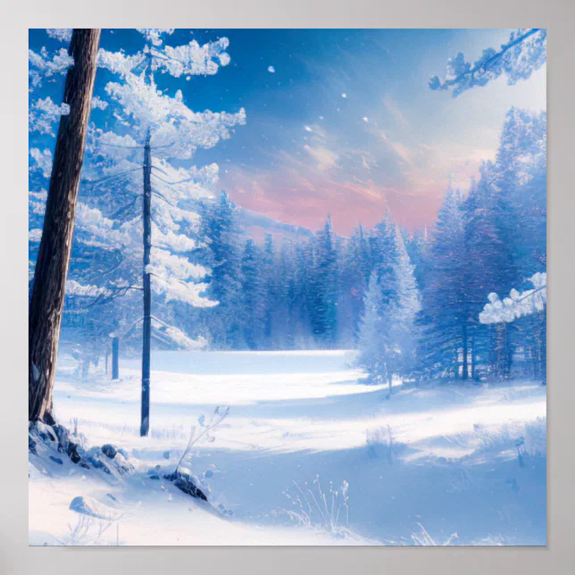 A Breathtaking Winter Forest Poster | Zazzle