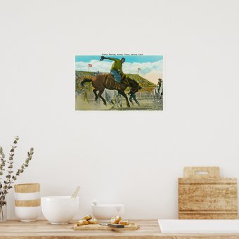 A Bucking Bronco at the Annual Salinas Rodeo Poster | Zazzle