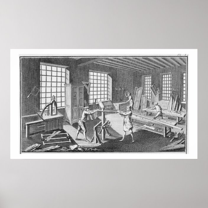 A cabinet maker's workshop, from the 'Encyclopedie Poster | Zazzle.com