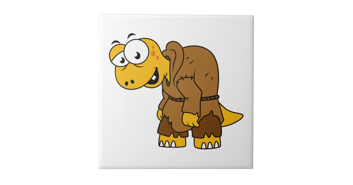 A Cartoon Dinosaur Hunchback. Ceramic Tile | Zazzle