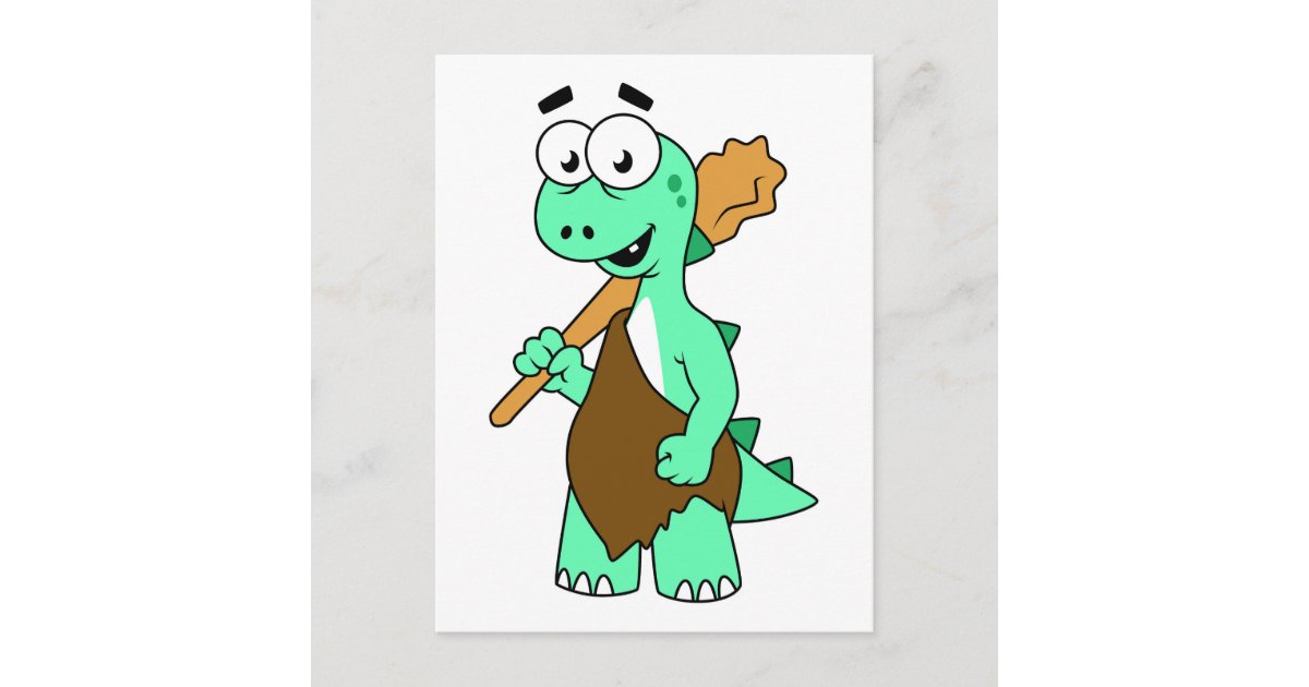 A Cartoon Tyrannosaurus Rex Caveman. Postcard | Zazzle