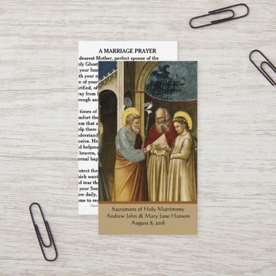 A Catholic Wedding Prayer Favor Holy Card | Zazzle.com
