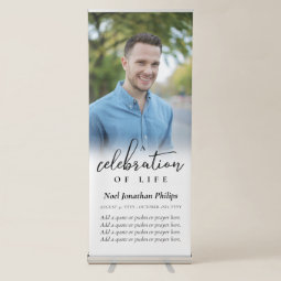A Celebration Of Life Large Photo & Quote or Psalm Retractable Banner ...