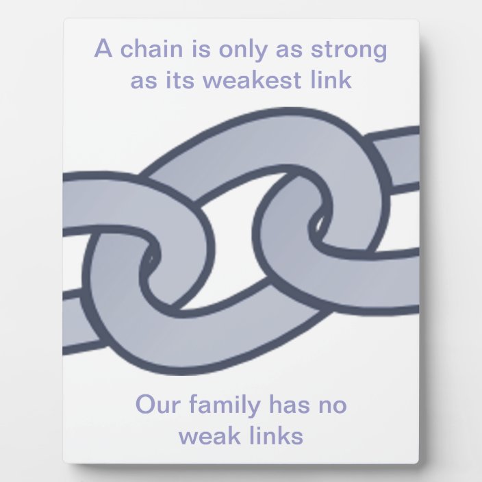 A Chain Is Only as Strong as Its Weakest Link Plaque | Zazzle.com