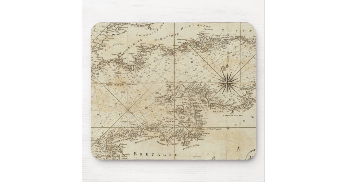 A chart of the British Channel Mouse Pad | Zazzle